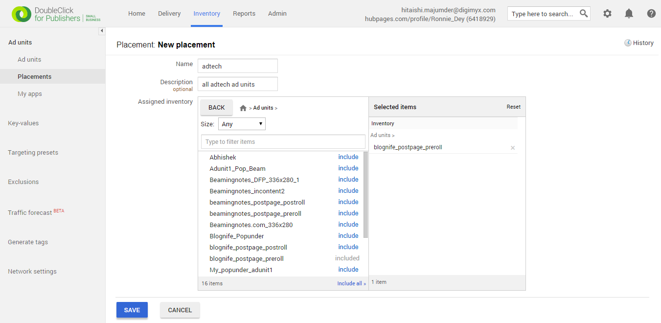 How to Create a New Placement in Google Ad Manager?